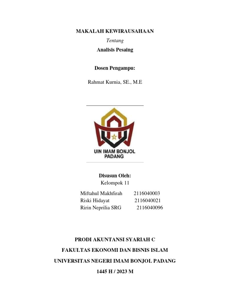 KWU Kel.11. Analisis Pesaing | PDF | Bisnis