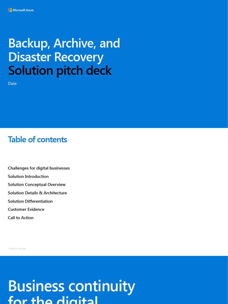 BCDR - Solution Pitch DECK | PDF | Microsoft Azure | Cloud Computing