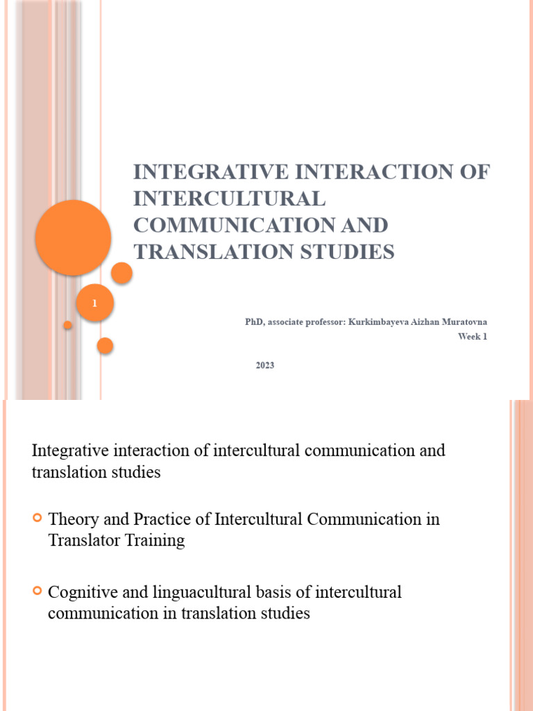 Lecture 1.1 - Introduction Course Overview | PDF | Cross Cultural Communication | Communication