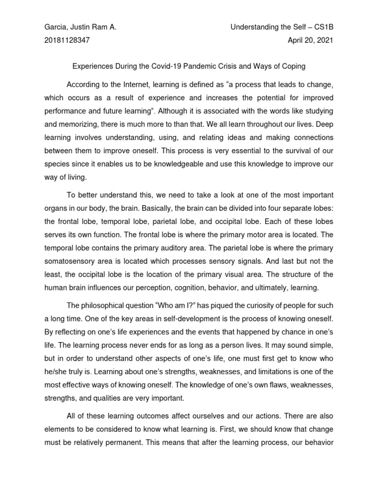 Essay On Learning To Be A Better Student | PDF | Learning | Perception