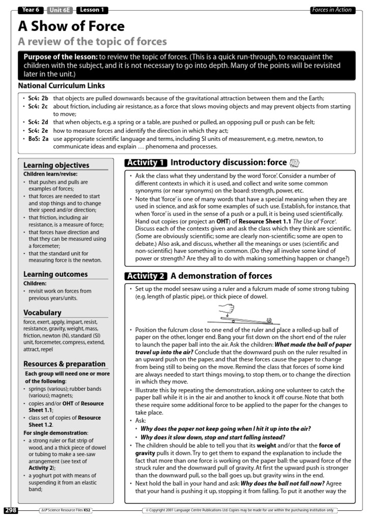 Lesson Plan | PDF | Force | Friction