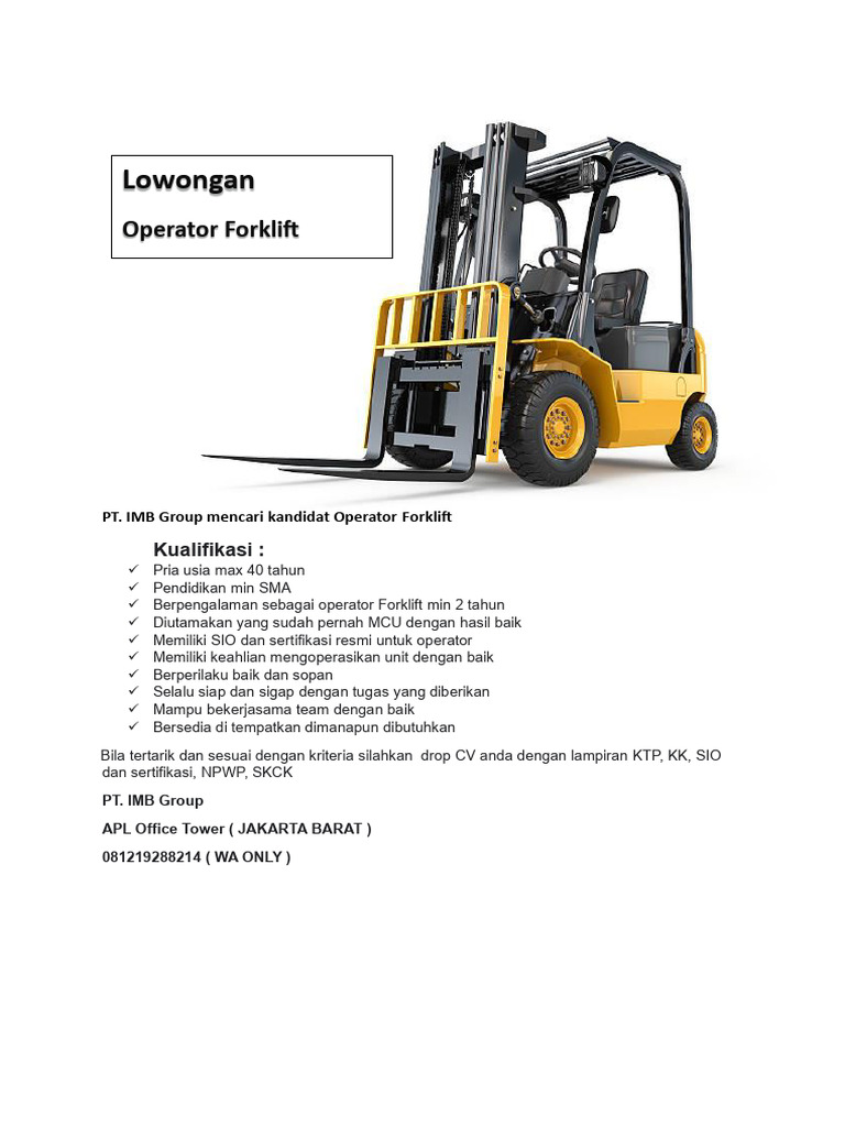 Flyer Operator Forklift | PDF