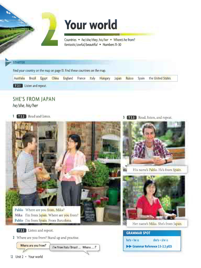 English Level1 Unit2 | PDF