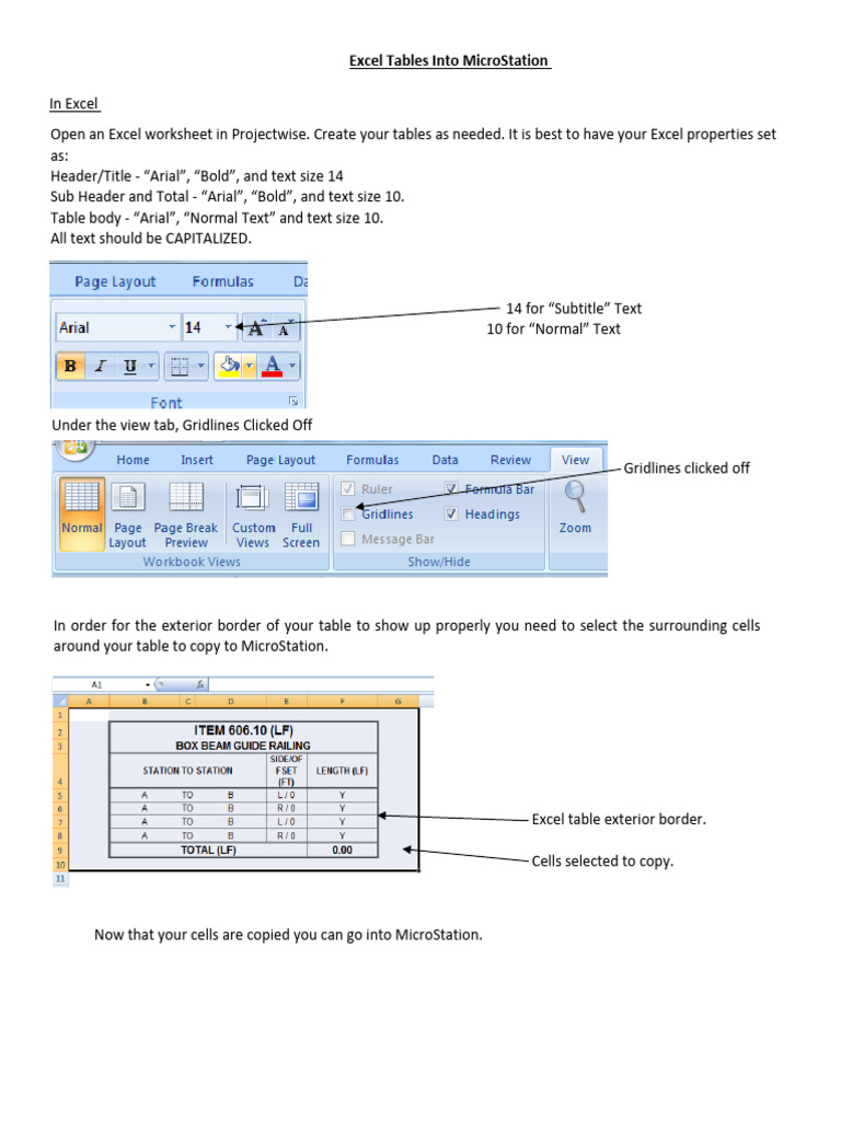 Importing Excel Tables into MicroStation | PDF | Microsoft Excel ...