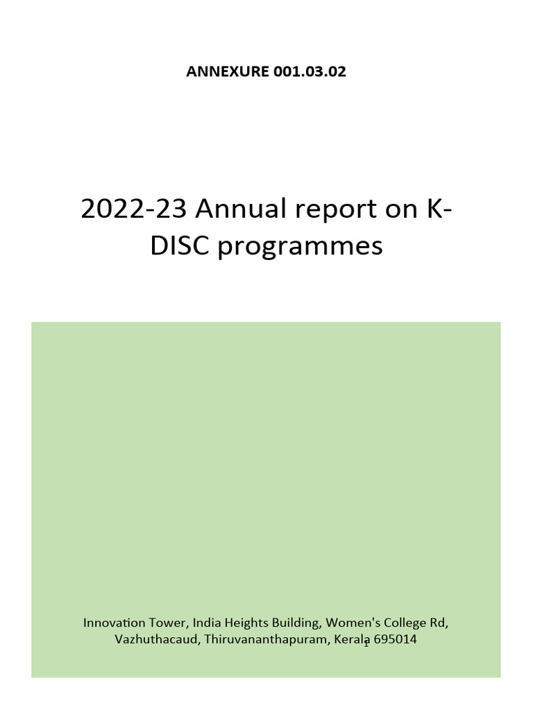 Annex02 K-DISC GB 1.3 Annual-Report 2022-23 v3-1 | PDF | Innovation ...
