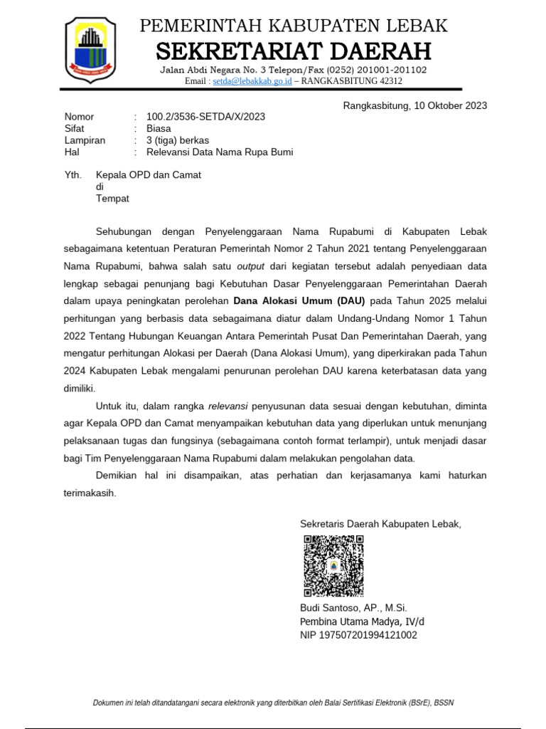 Relevansi Data Nama Rupa Bumi | PDF | Sains & Matematika