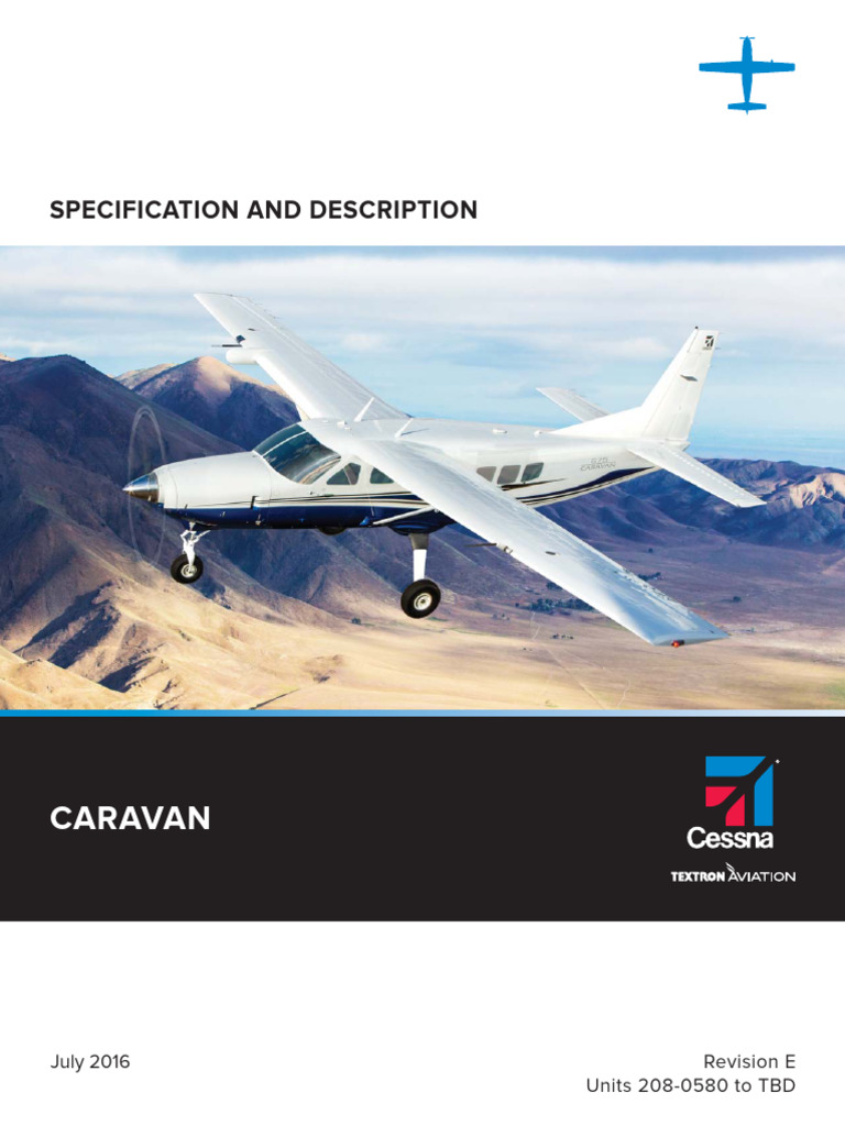 Cessna Caravan 208 Specification Guide | PDF | Landing Gear | Takeoff