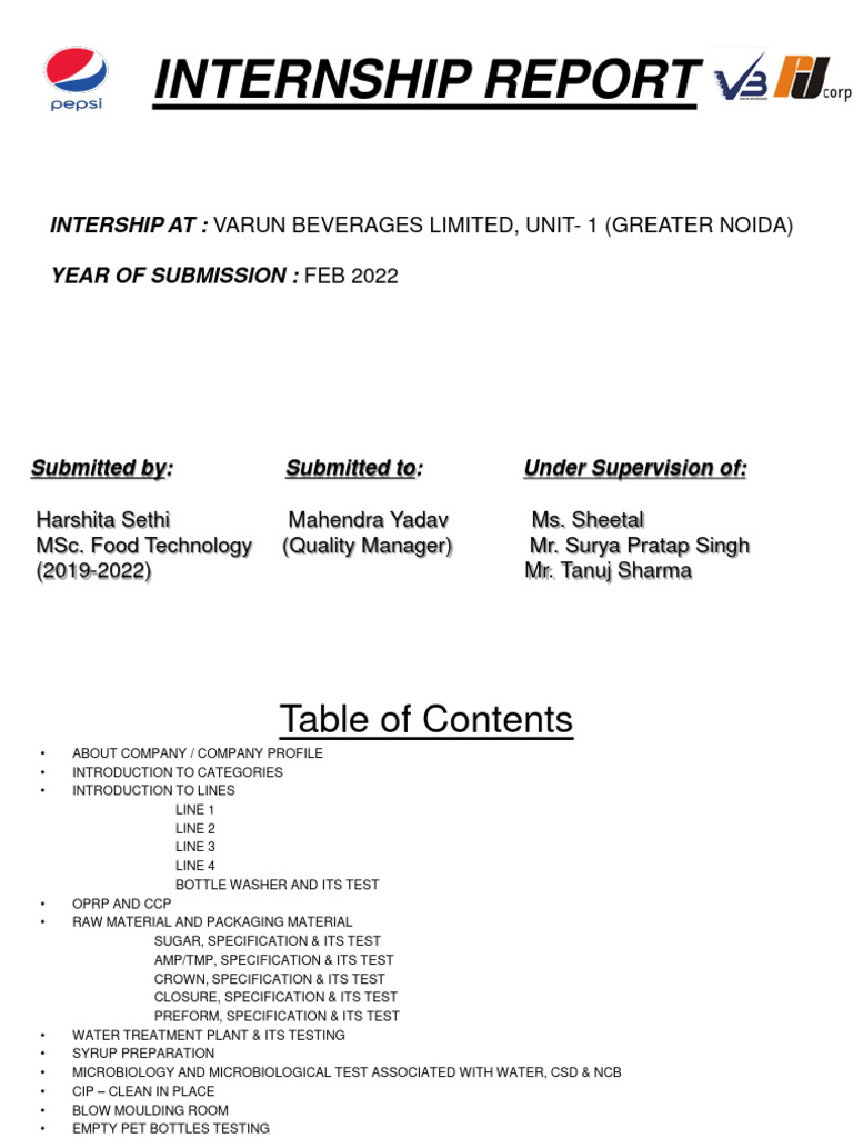 Internship Report - Harshita Sethi | PDF | Titration | Chemistry
