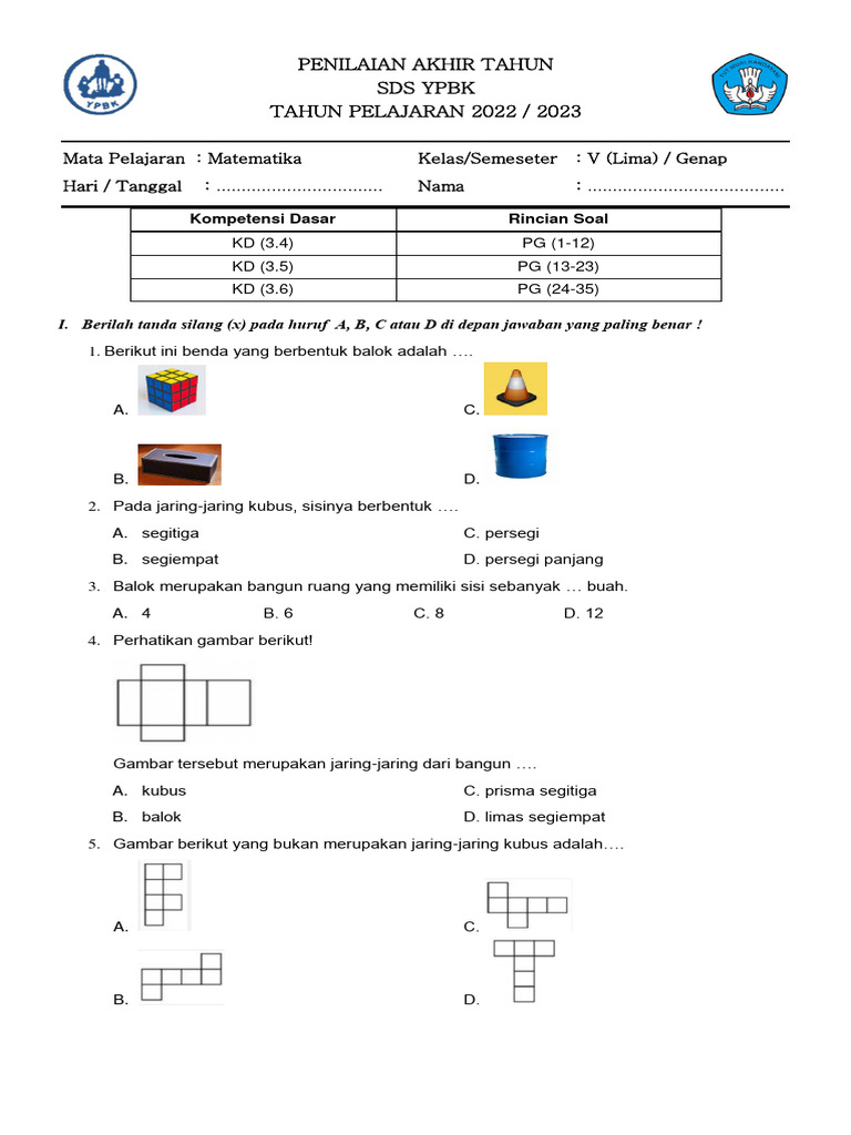 Pat MTK KLS 5 | PDF | Metode & Bahan Ajar