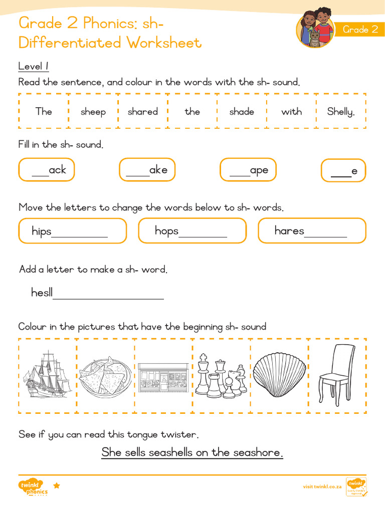 Za HL 1672810592 Grade2 Phonics SH Differentiated Worksheets - Ver - 3 ...
