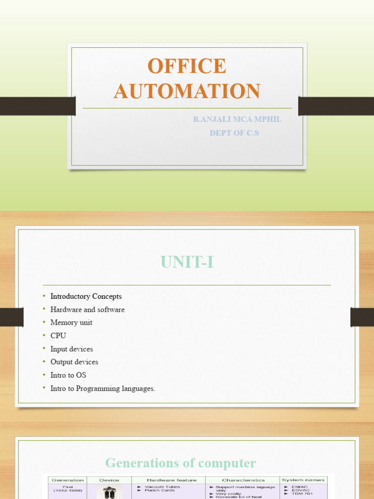 Office Automation UNIT-1 | PDF | Software | Programming