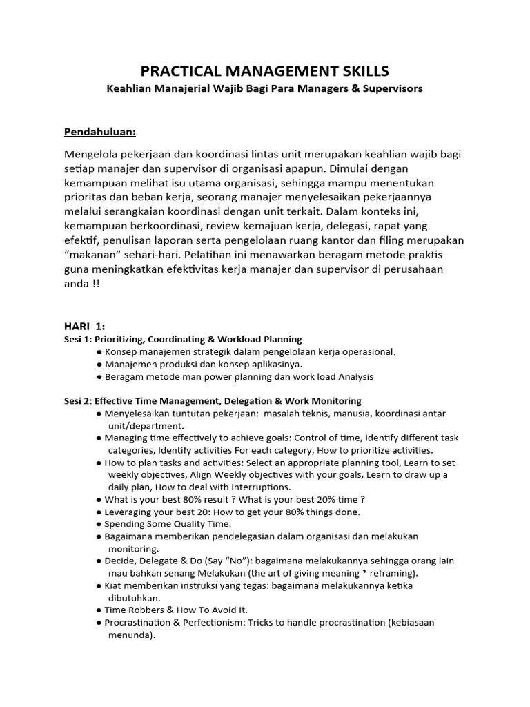 3.2.practical Management Skills | PDF