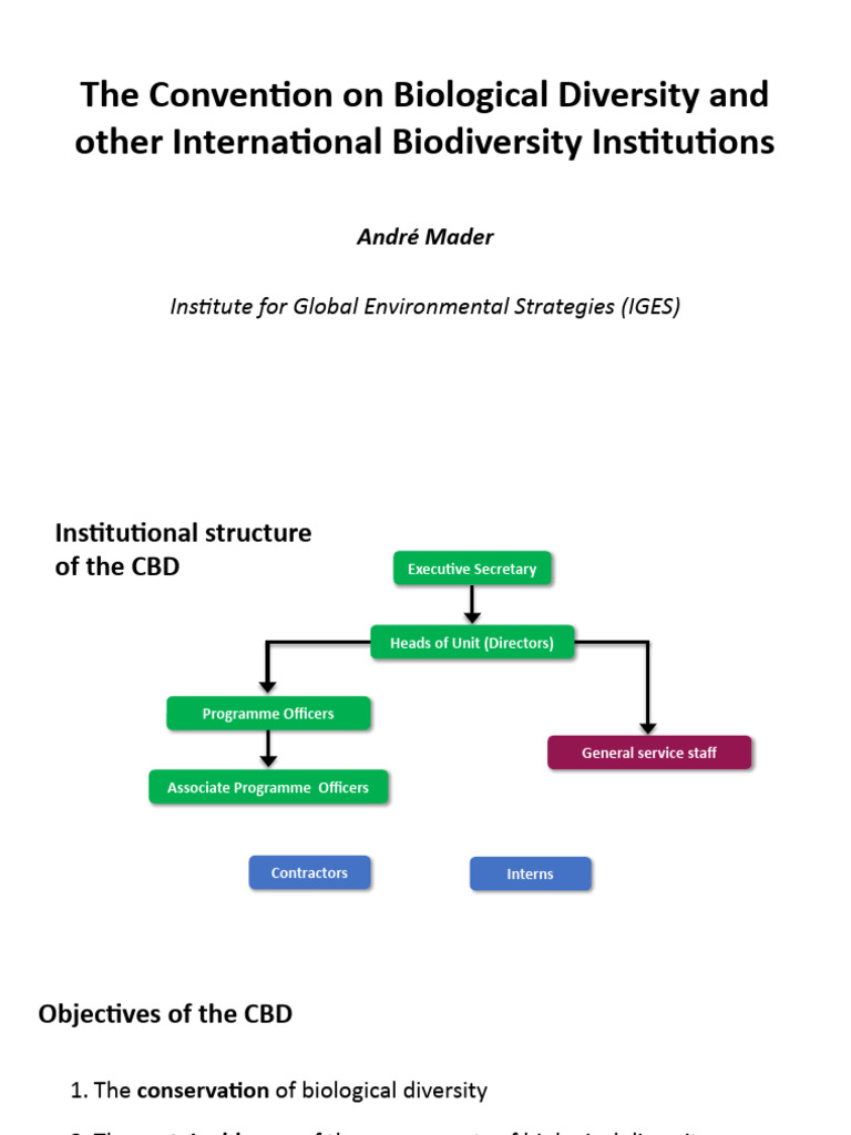 Overview of the Convention on Biological Diversity | PDF | Wellness