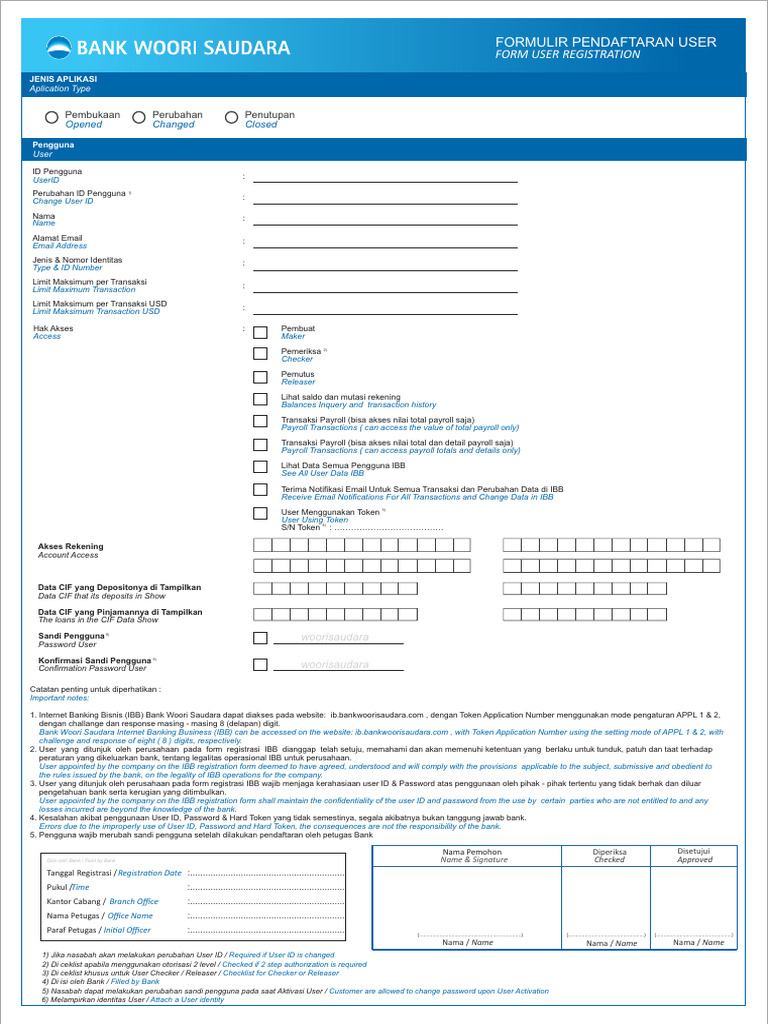 FORM PENDAFTARAN USER (Fix) | PDF