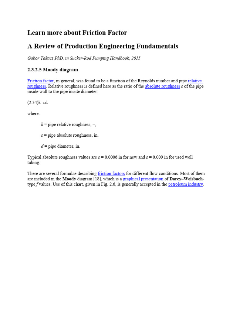 Friction Factor | PDF | Reynolds Number | Fluid Dynamics