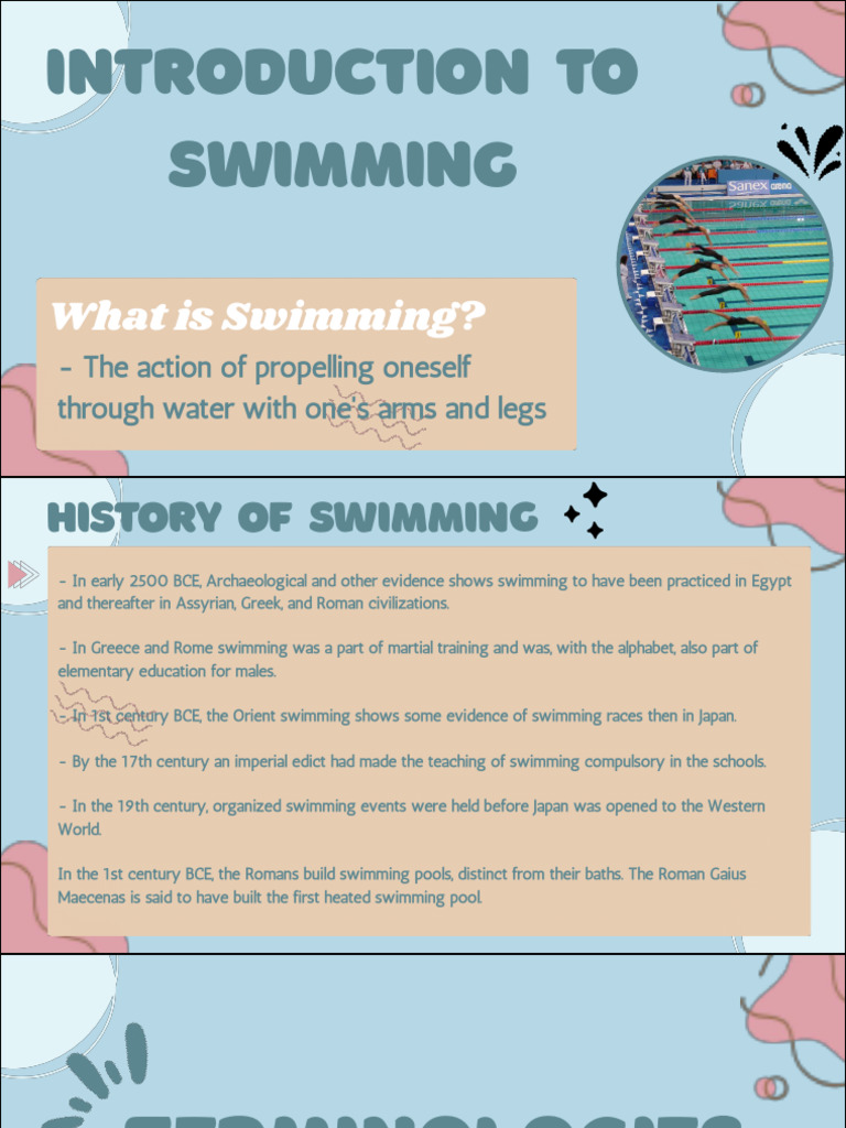 Introduction To Swimming | PDF | Swimming (Sport) | Games Of Physical Skill