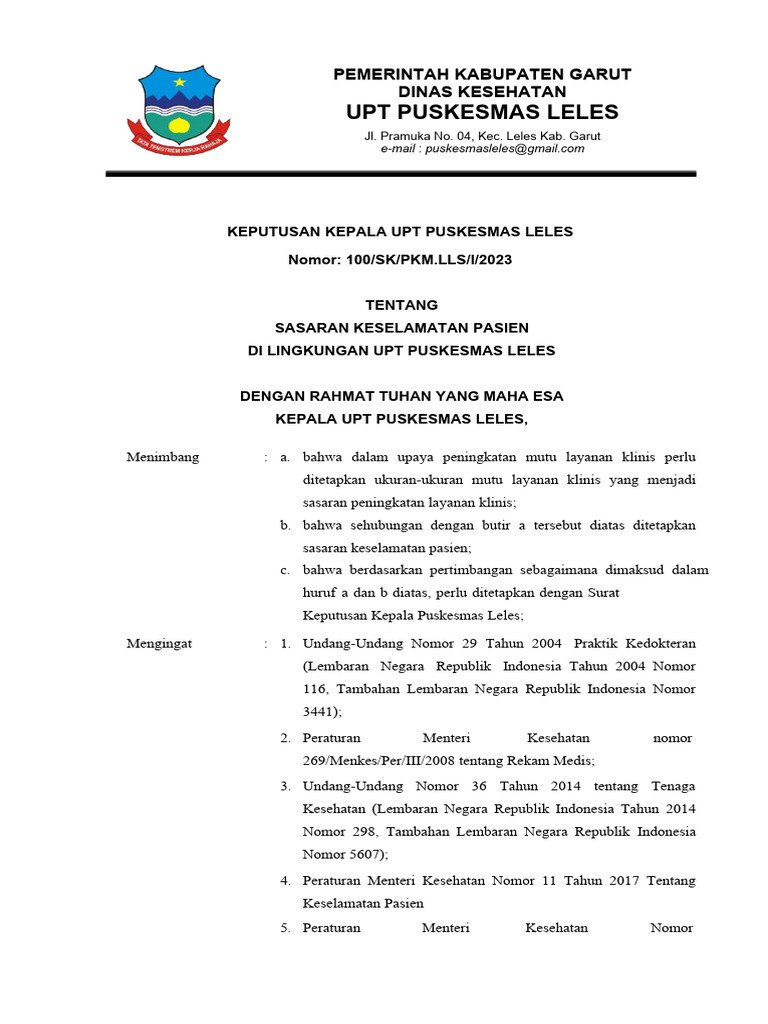 SK Tentang Pelaksanaan SKP 2023 Terbaru | PDF