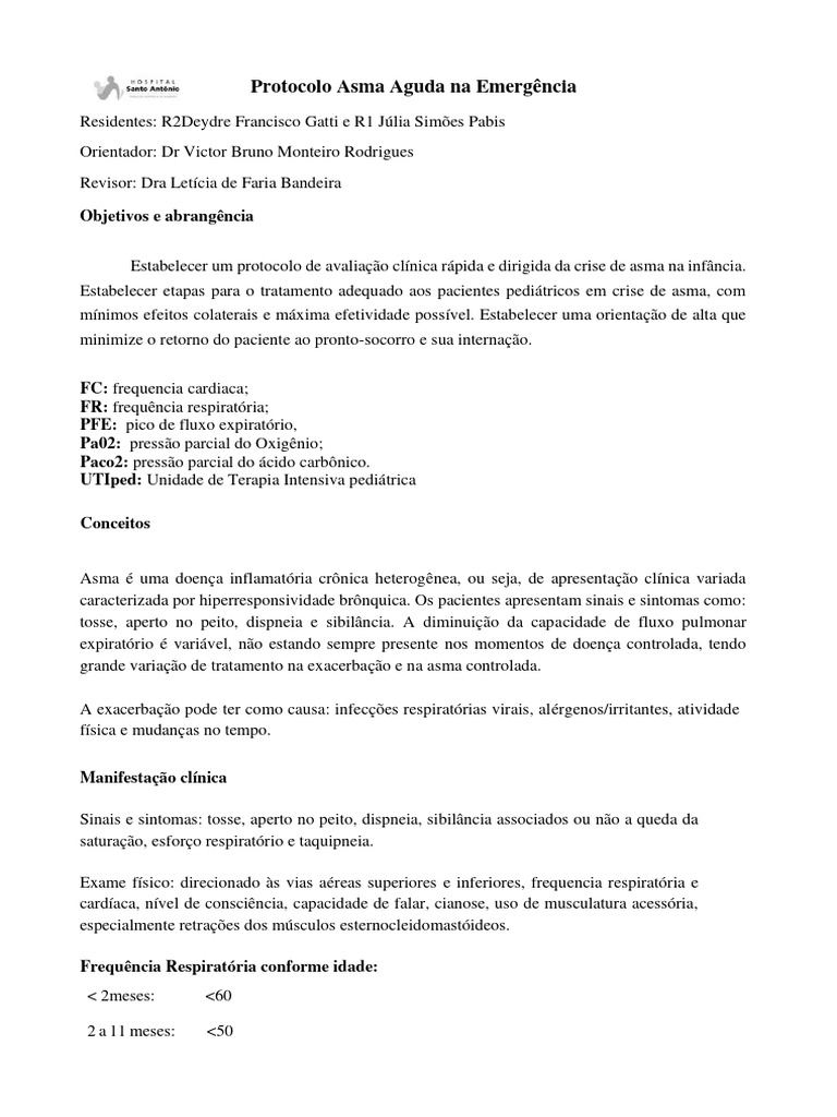 Protocolo - Asma Aguda | PDF | Asma | Medicina Clínica