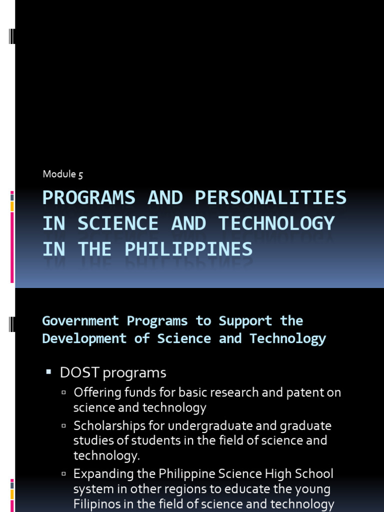 STS Module 5. Programs Personalits in ST in The Phils 10.3.23 | PDF ...