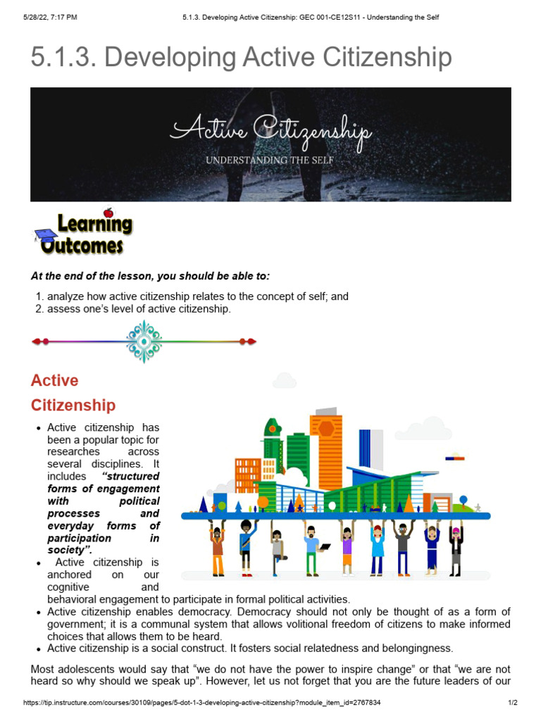 Enhancing Active Citizenship in Youth | PDF | Community | Democracy