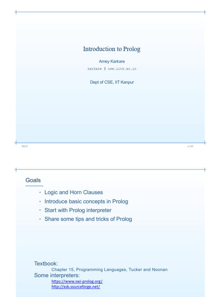 ch03 Prolog | PDF | Sql | Programming Paradigms