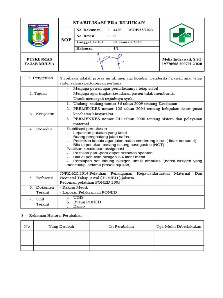 5.3.1.a SOP Stabilisasi Pra Rujukan | PDF | Kesehatan Holistik | Sains ...