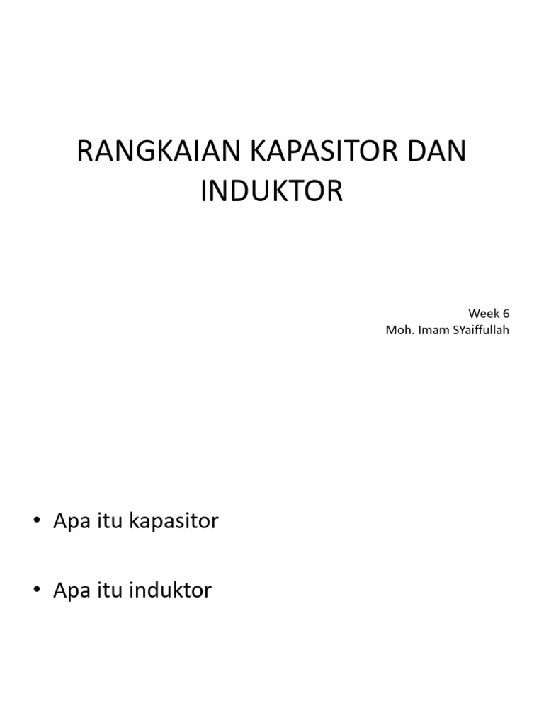 Kapasitor dan Induktor dalam Rangkaian Listrik | PDF