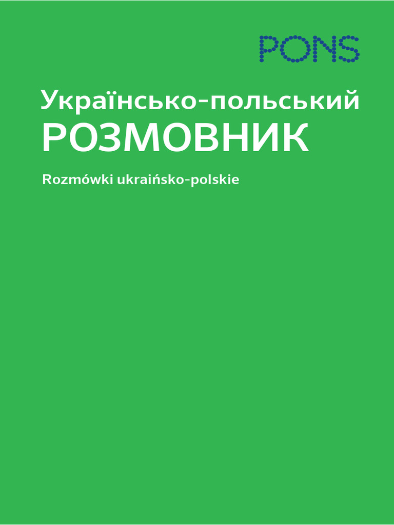 Rozmowki Ukrainsko Polskie PONS Ebook | PDF