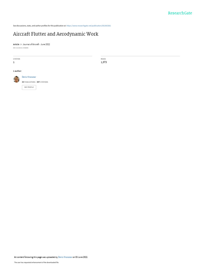 Aircraft Flutter Analysis and Energy Work | PDF | Aerodynamics ...