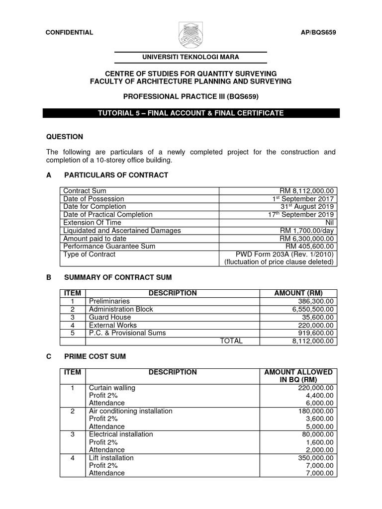 BQS659 Final Account Work Example | PDF | Business