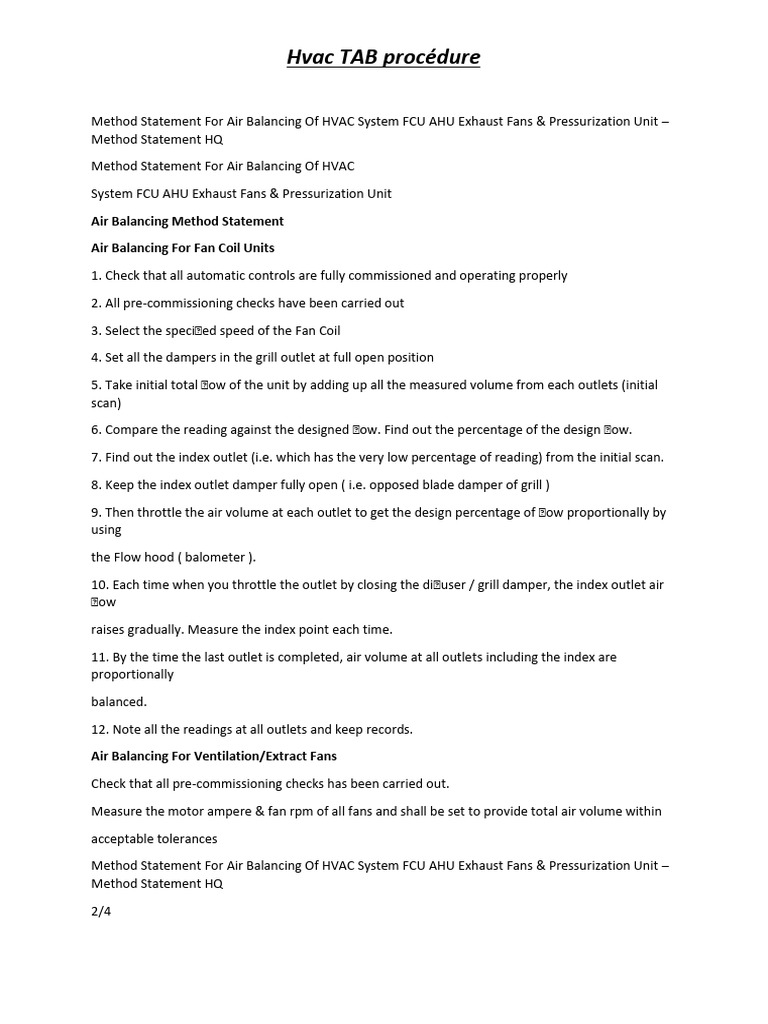 Hvac Testing Adjusting Balancing Pdf Duct Flow Chemical Engineering