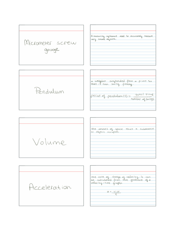 Flashcards Physics | PDF