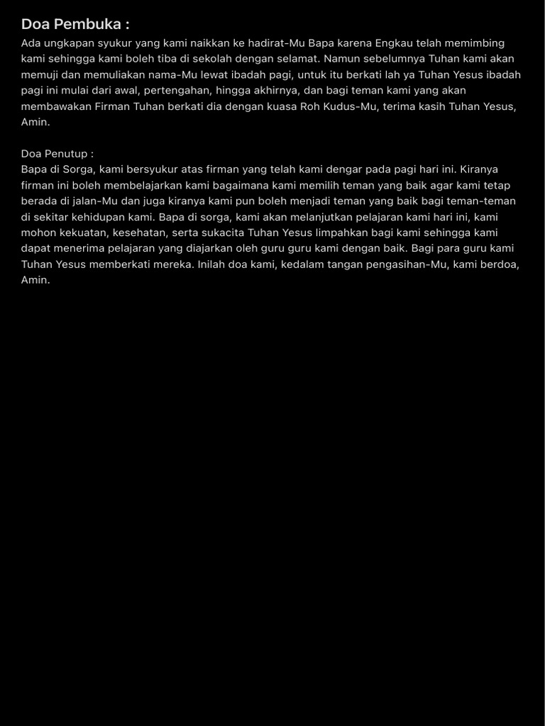 Doa Pembuka | PDF | Pengembangan Diri | Gaya Hidup