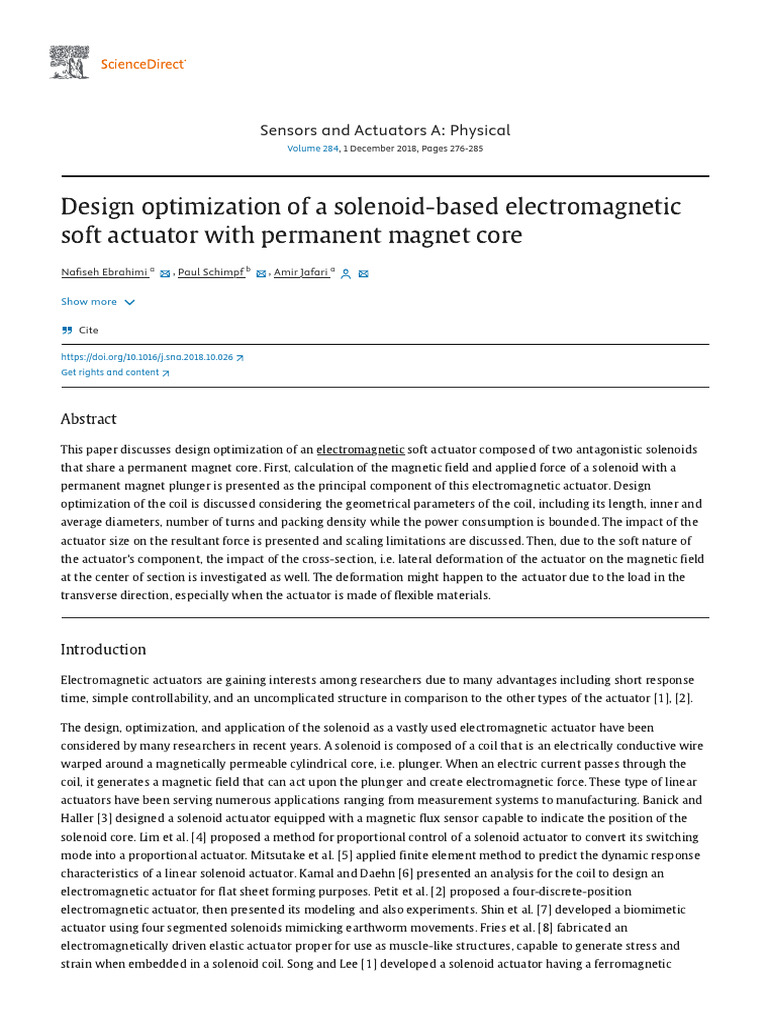 Optimizing Solenoid Actuator Design | PDF | Magnetic Field | Inductor