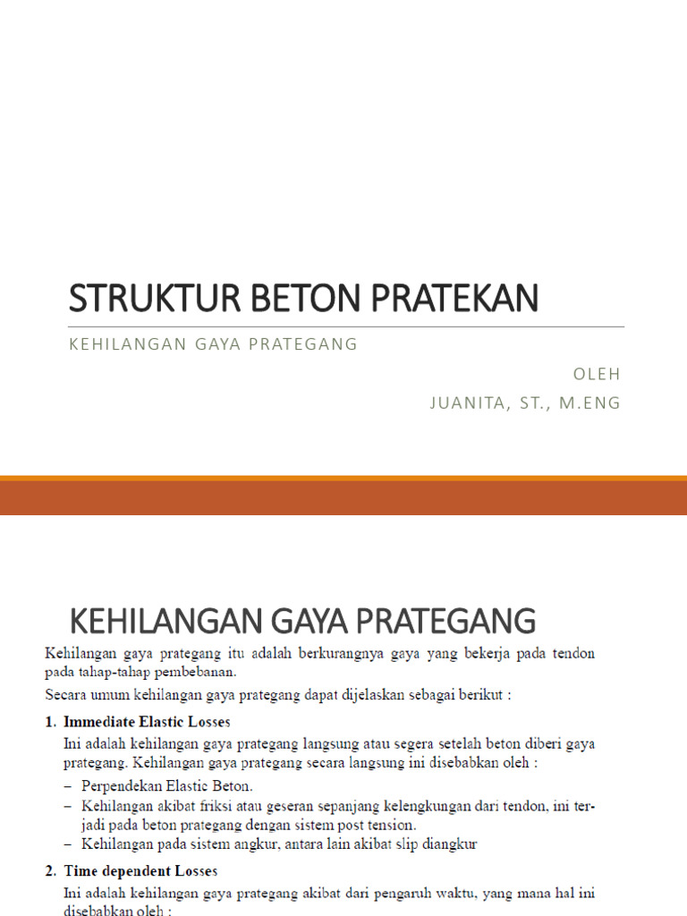 Struktur Beton Pratekan (Pertemuan 2) | PDF