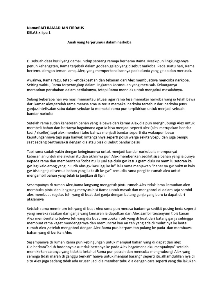 Nama:Rafi Ramadhan Firdaus KELAS:xi Ipa 1 Anak Yang Terjerumus Dalam ...
