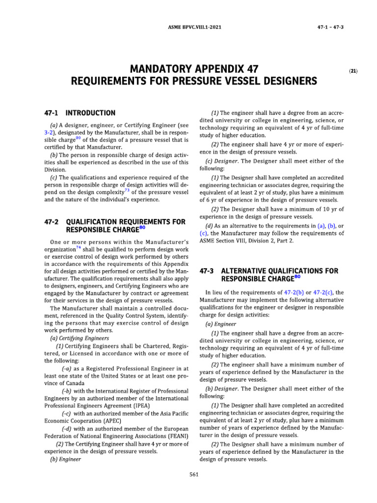 Section VIII-1 Appendix 47 | PDF