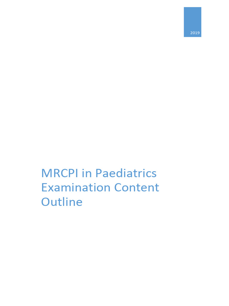 Exams MRCPI-Paediatric Content 2020 | PDF | Physical Examination | Medicine