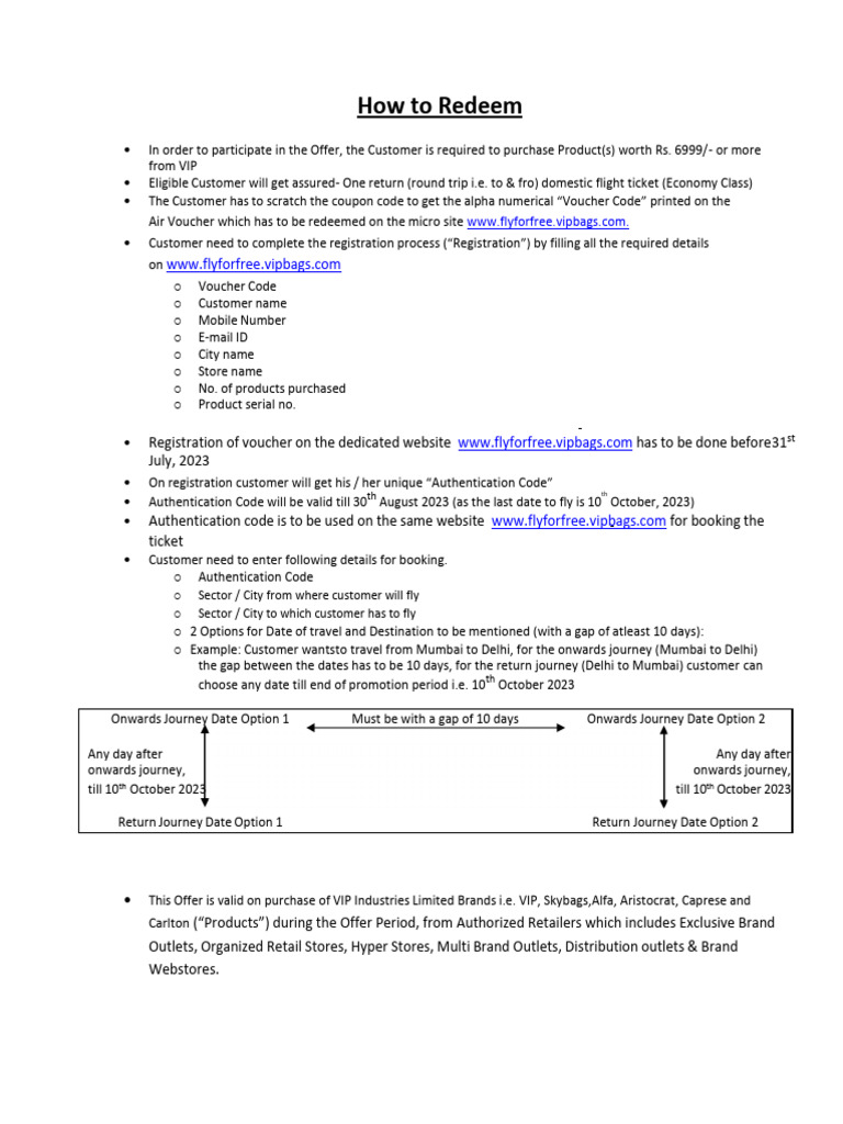 Redeem Free Flight with VIP Purchase | PDF | Coupon | Voucher