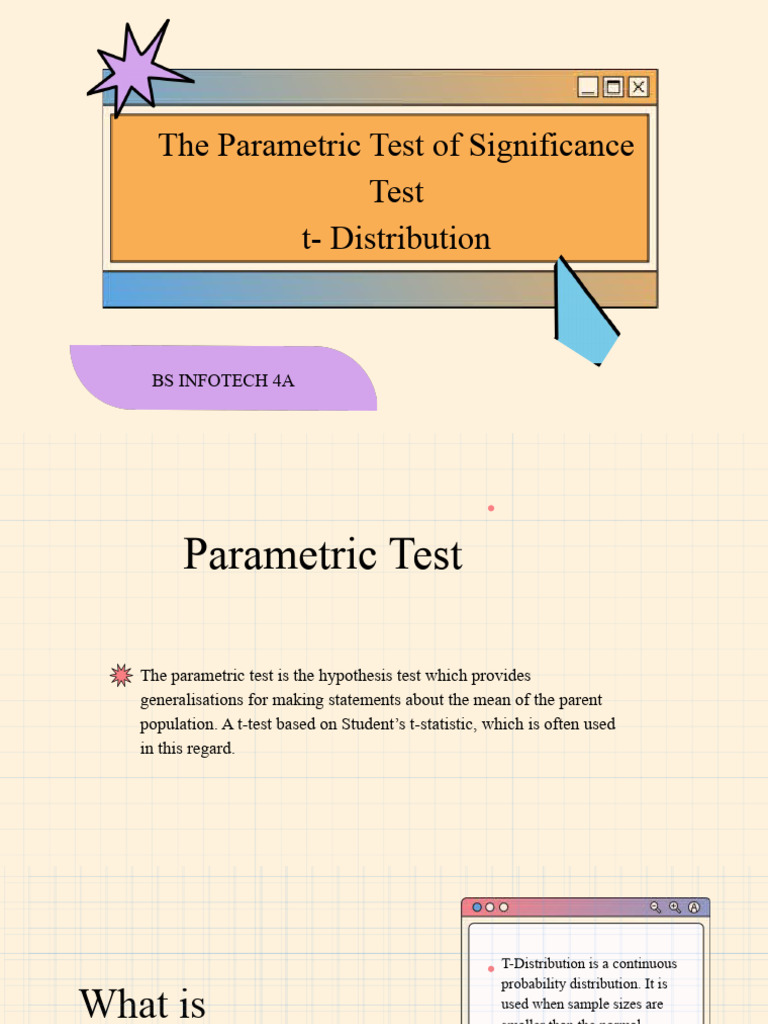The Parametic Test of Significance Test T - Distribution | PDF ...