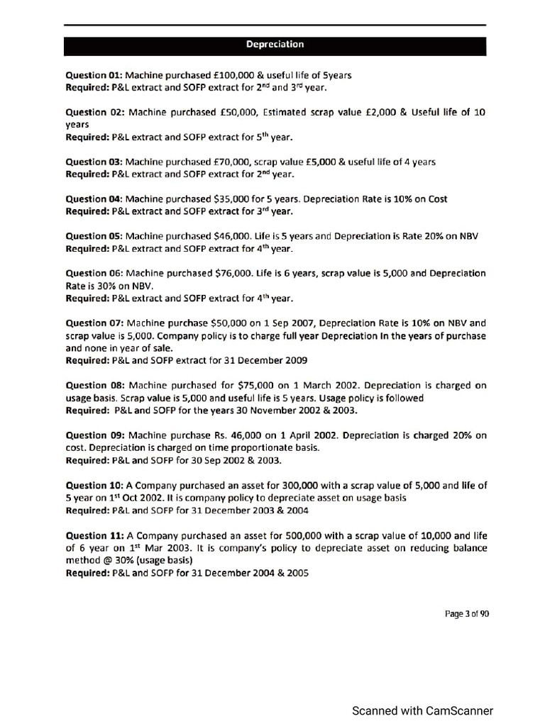 Depreciation Questions | PDF