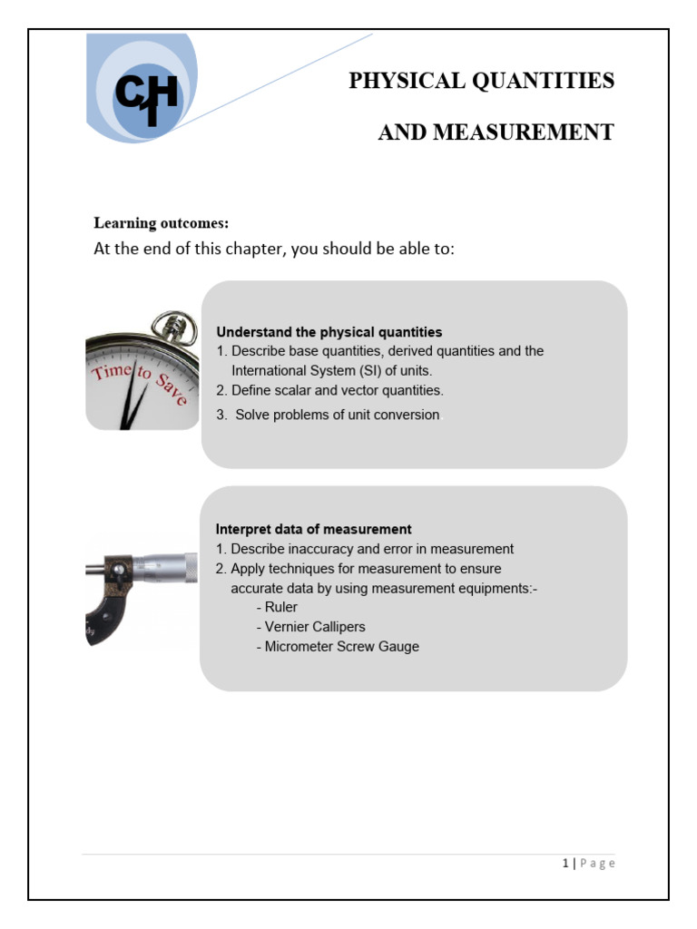 Physical Quantities & Measurement Guide | PDF | Measurement ...