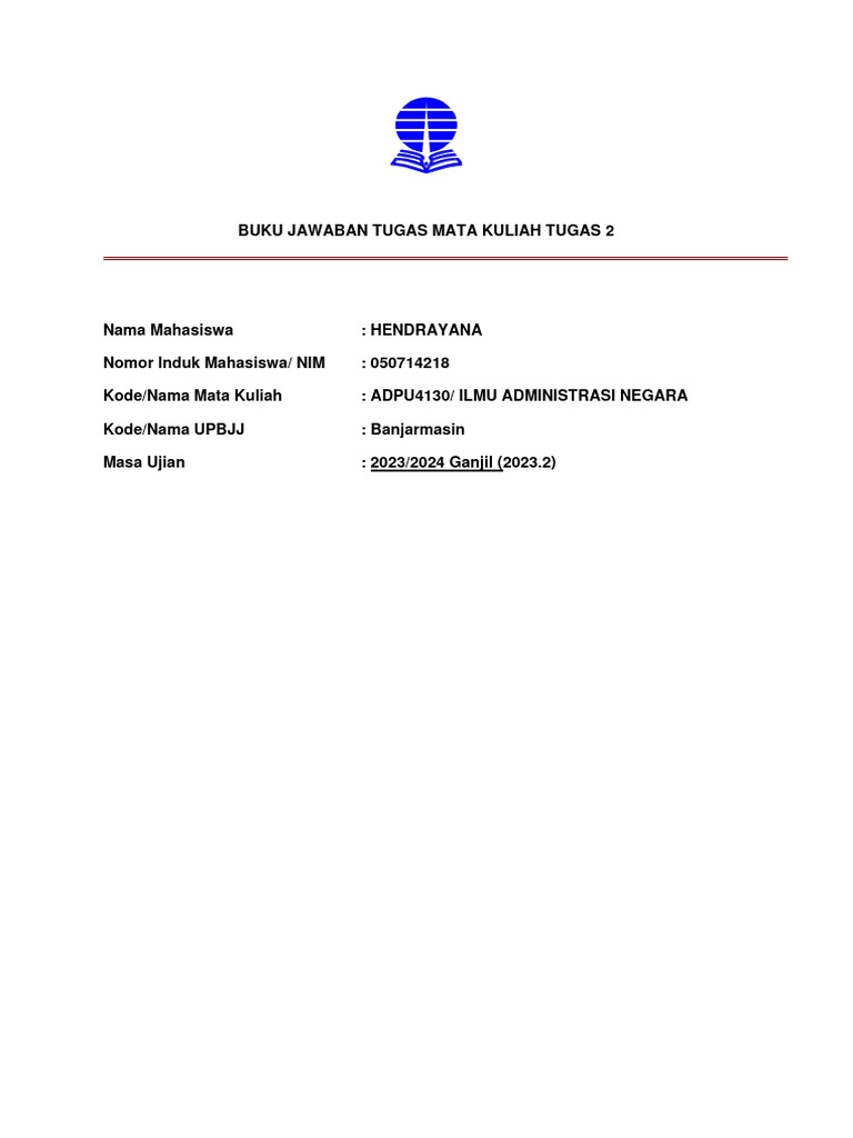 Tugas 2 - Pengantar Admisistrasi Negara - Hendrayana | PDF