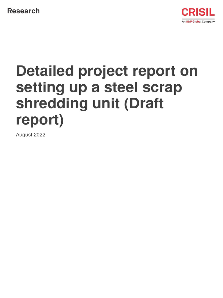 DRP On Setting Up A Steel Scrap Shredding Unit - Draft Report | PDF ...