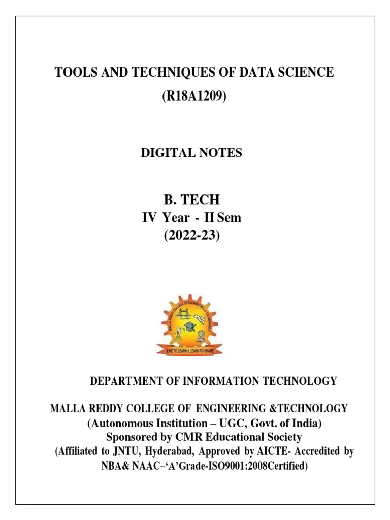 Data Science Tools and Techniques Guide | PDF | Business Intelligence | Machine Learning