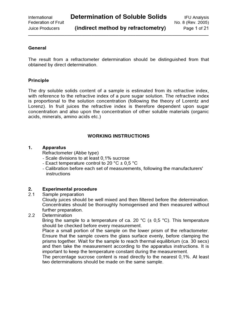Annexure B Sucrose Conversion Table PDF Physical Quantities