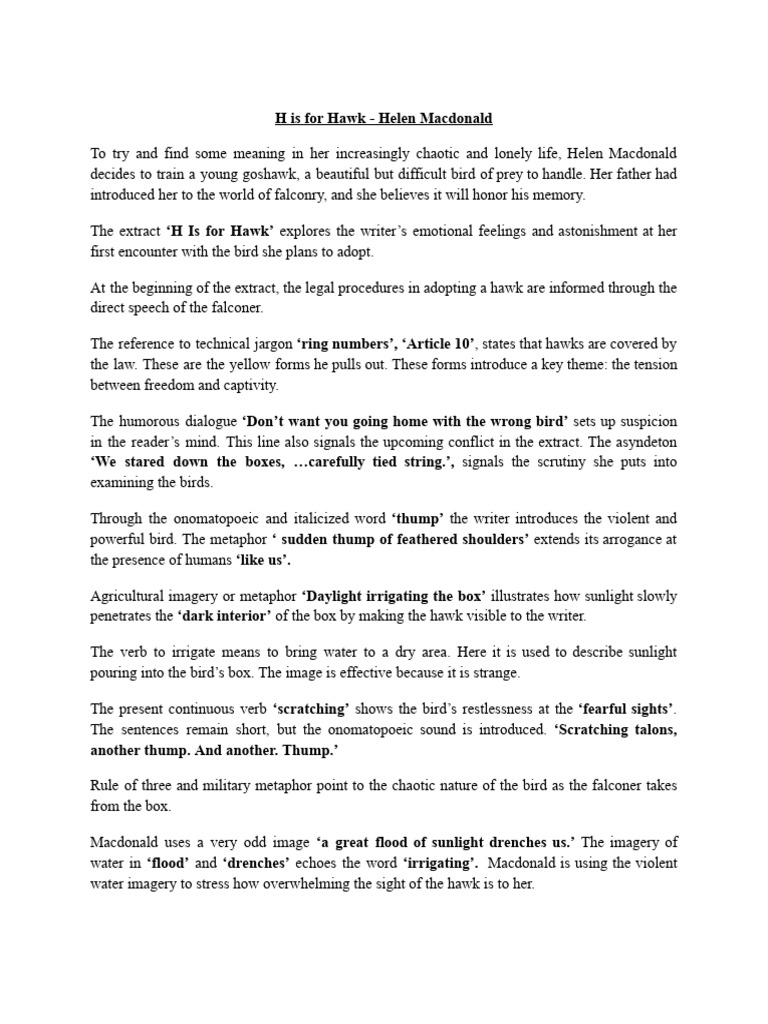 H Is For Hawk | PDF | Hawk