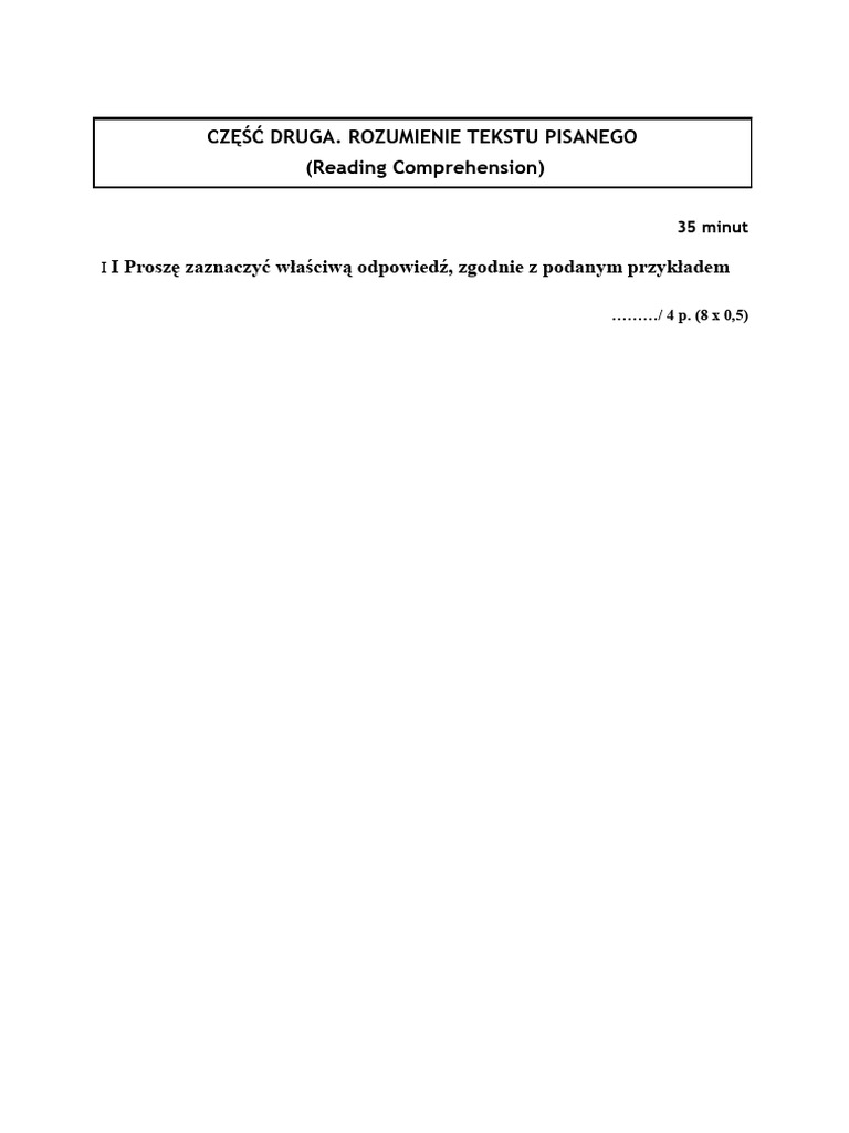 Rozumienie Tekstu A2 | PDF