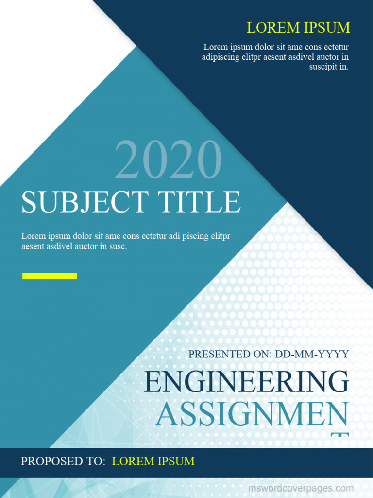 Engineering Assignment Cover Page 3 | PDF
