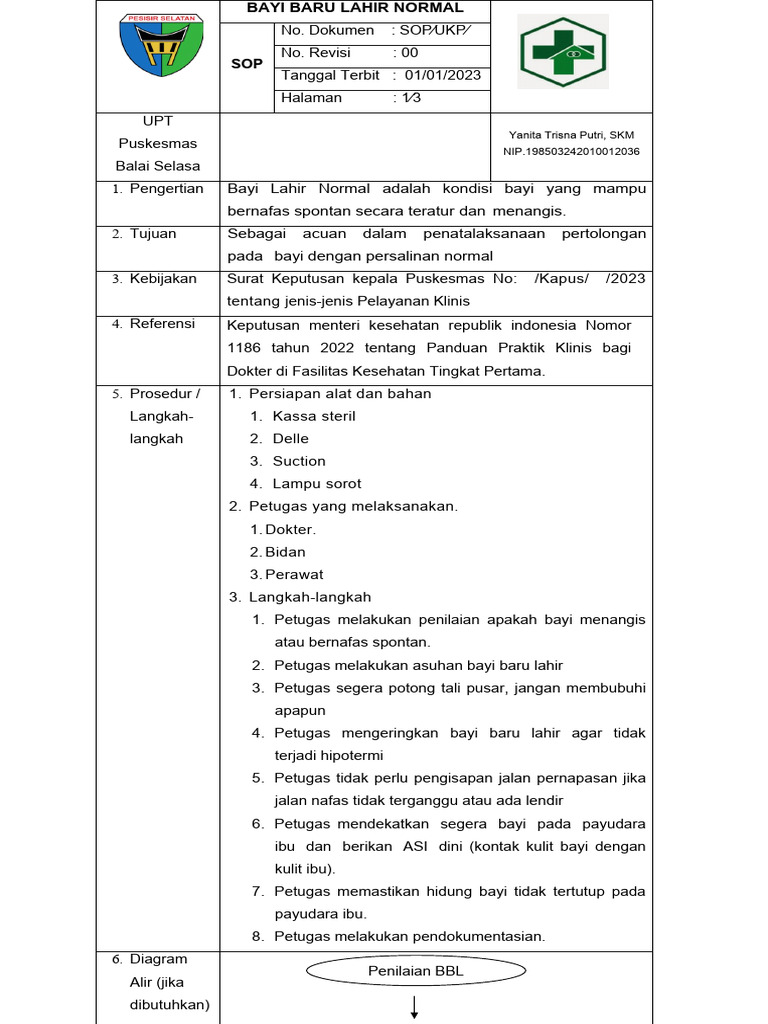 SOP BBL Normal | PDF